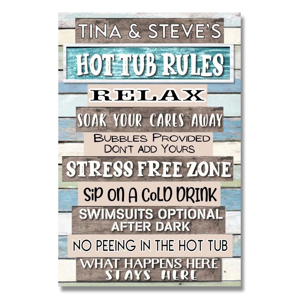 Personalised Hot Tub Rules Sign | Givi Gifts
